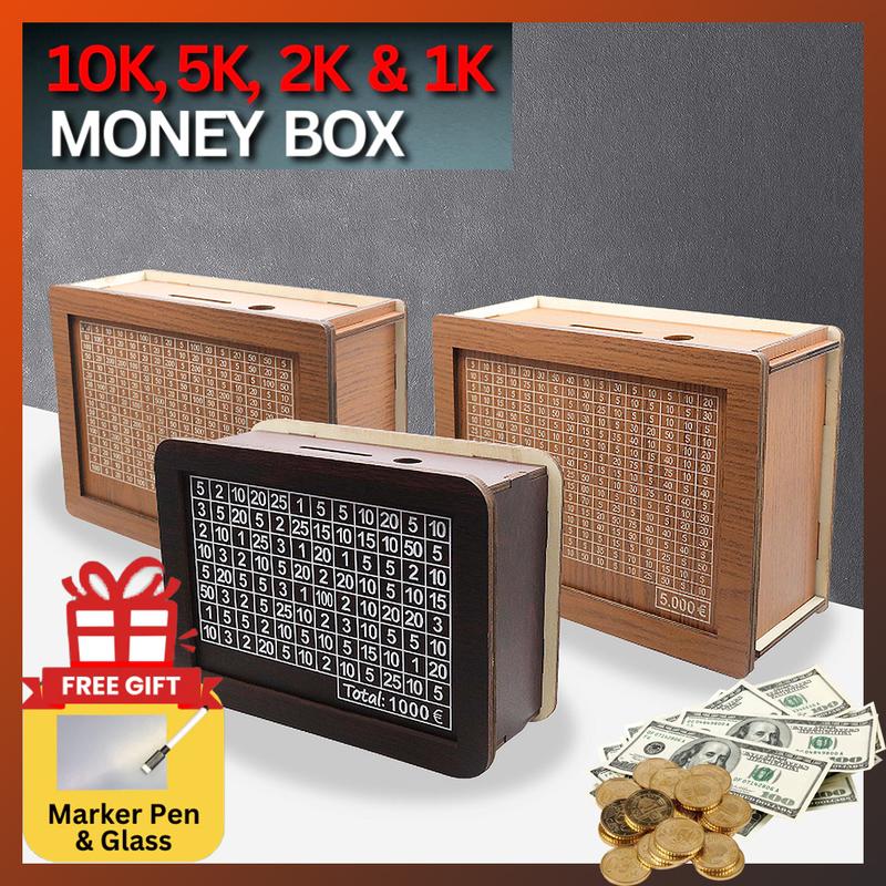 Wood Money Box with number on the box, Saving Planner, Mone - TikTok ...