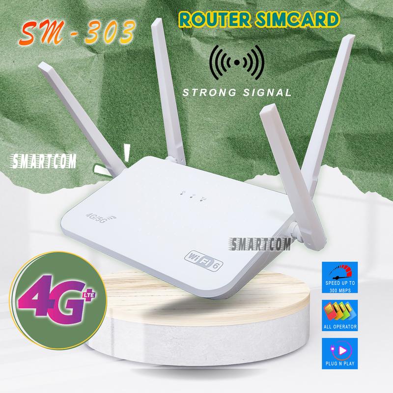 Wifi Wireless Router Sim Card 4G LTE Smartcom SM303 WIFI 6 300Mbps - Shop | Tokopedia