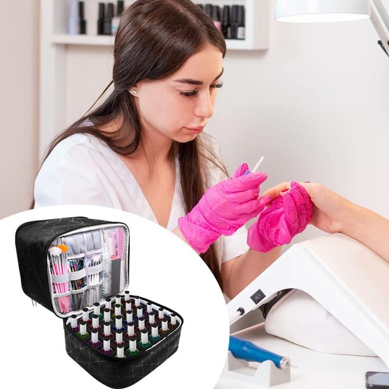 30 Grids Nail Organizer New with Handle Double Layer Manicur - TikTok ...