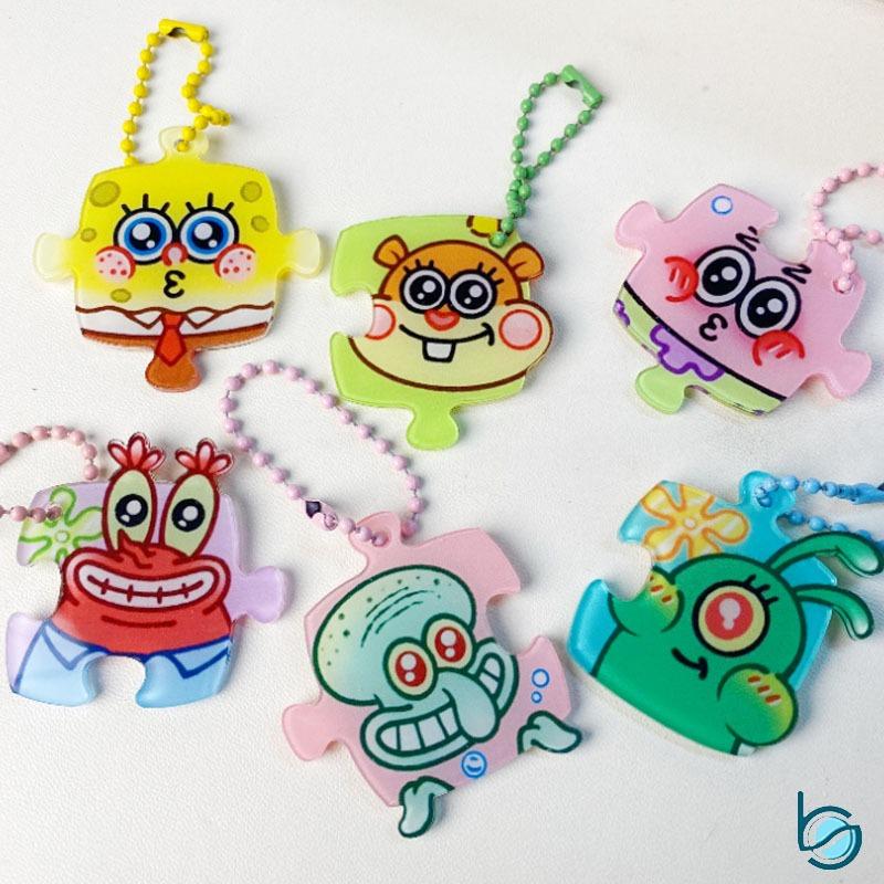 Gantungan Kunci Puzzle Motif Spongebob Lucu Bahan Akrilik Cute ...