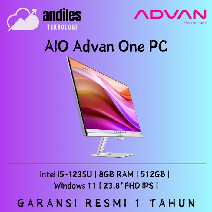 Promo AIO Advan One PC Core i5-1235U 8GB SSD 512GB 23.8"FHD IPS WIN 11 ...