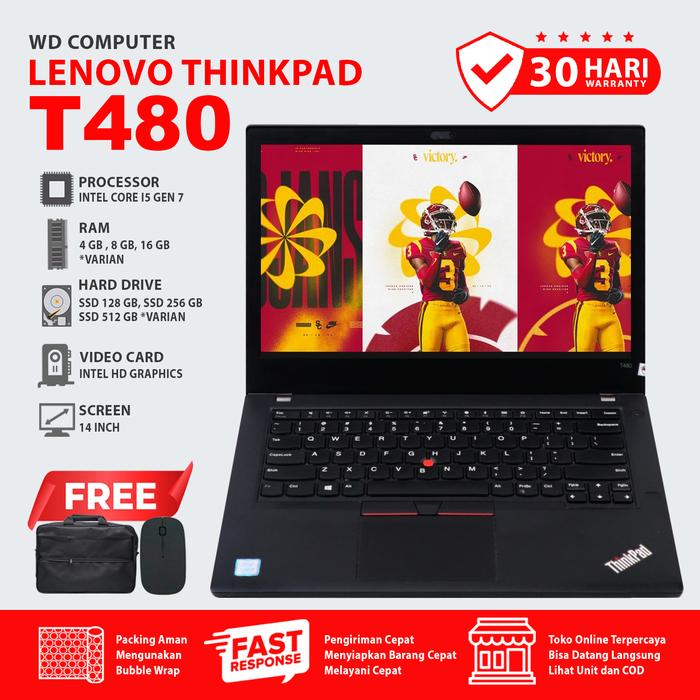 Promo Lenovo Thinkpad T480 Intel Core i5 Gen 7 RAM 32GB SSD 1TB NVMe ...