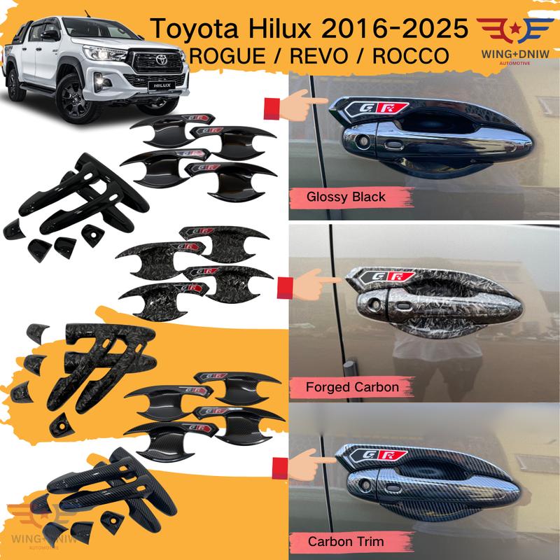 Toyota Hilux 2016-2025 Rogue Revo Rocco Trim Karbon Tangkai Pintu ...