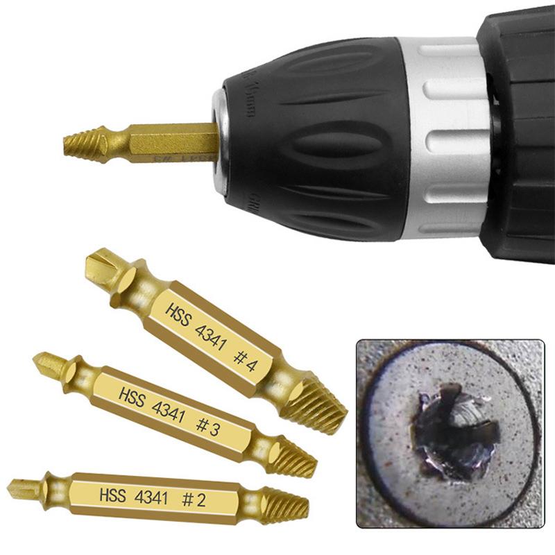 CASTA Mata Bor Pembuka Baut Patah Screw Extractor Reverse Drill Double ...