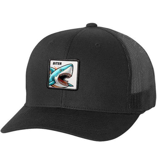 Dacave custom Patch ‘Biter’ All Black Classic Retro Trucker Curved ...