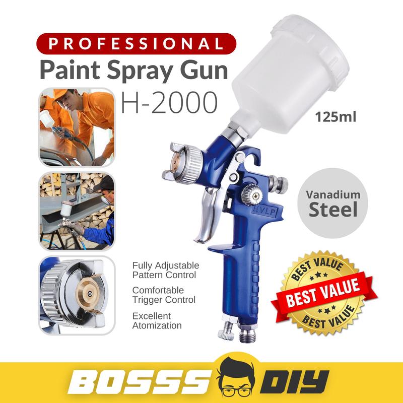 PRODIY H2000 Blue Pnemumatic HVLP Spray Gun Spray Paint Airbrush ...