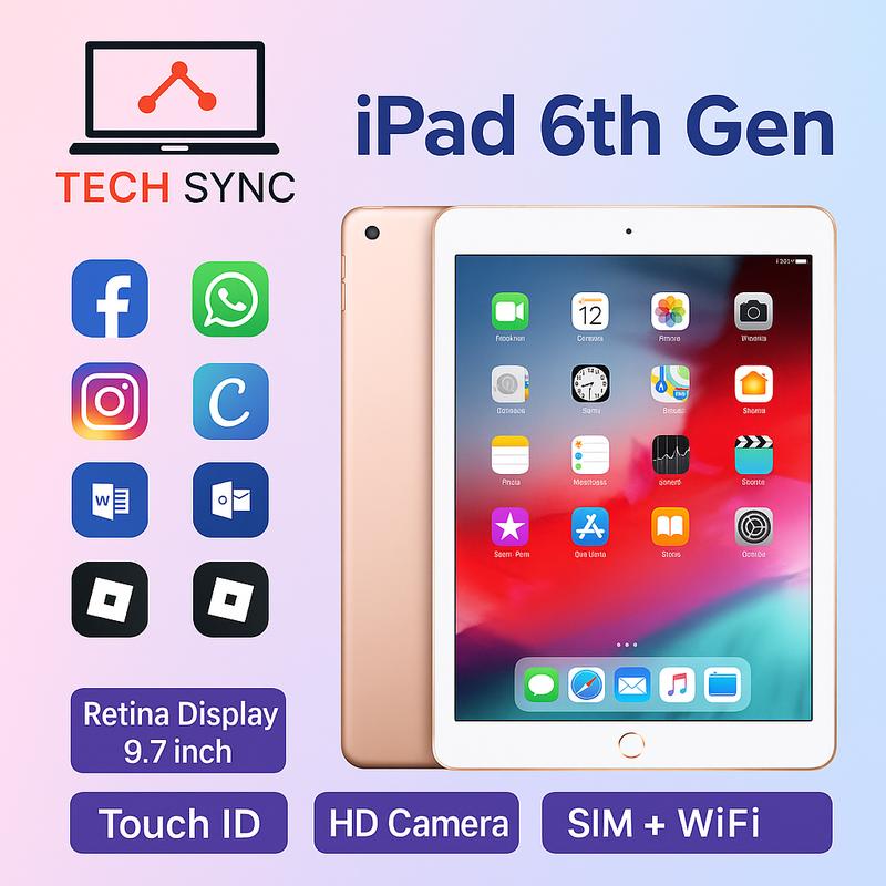 (PRE-OWNED) APPLE iPAD 6TH GEN (SIM + Wifi) 32GB STORAGE-LATEST ...