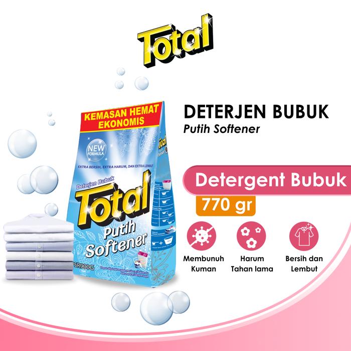 Jual Sabun Detergent Bubuk Total Putih Softener 770gr - Single ...