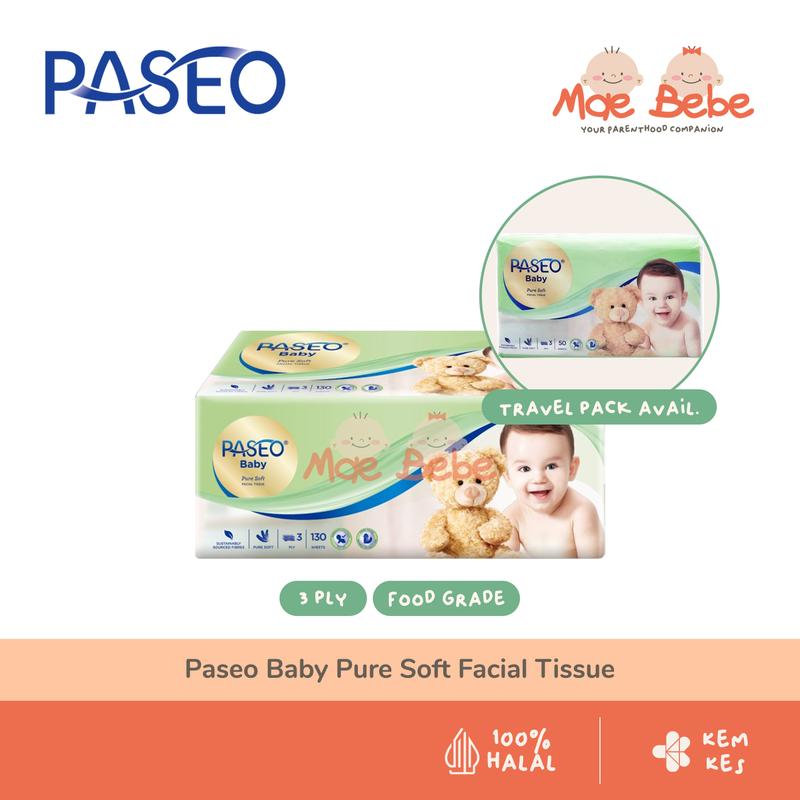 Paseo Baby Pure Soft Facial Tissue 3 Ply Tisu Kering Lembut ...