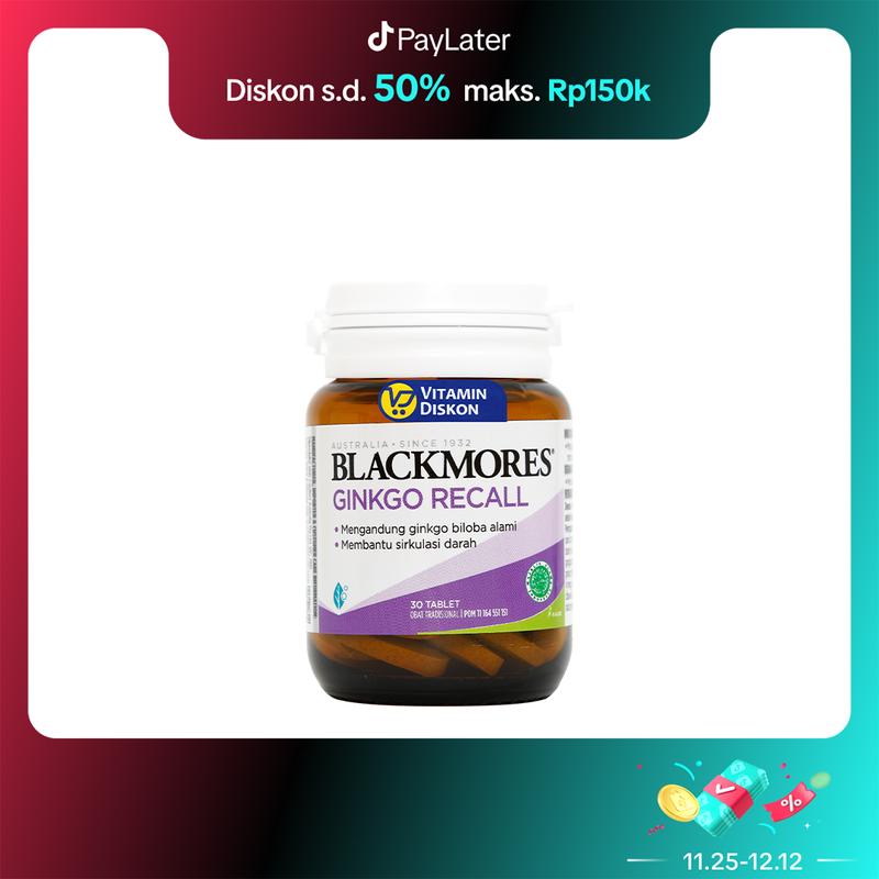 BLACKMORES GINKGO RECALL BPOM KALBE - 30 TAB - Shop | Tokopedia