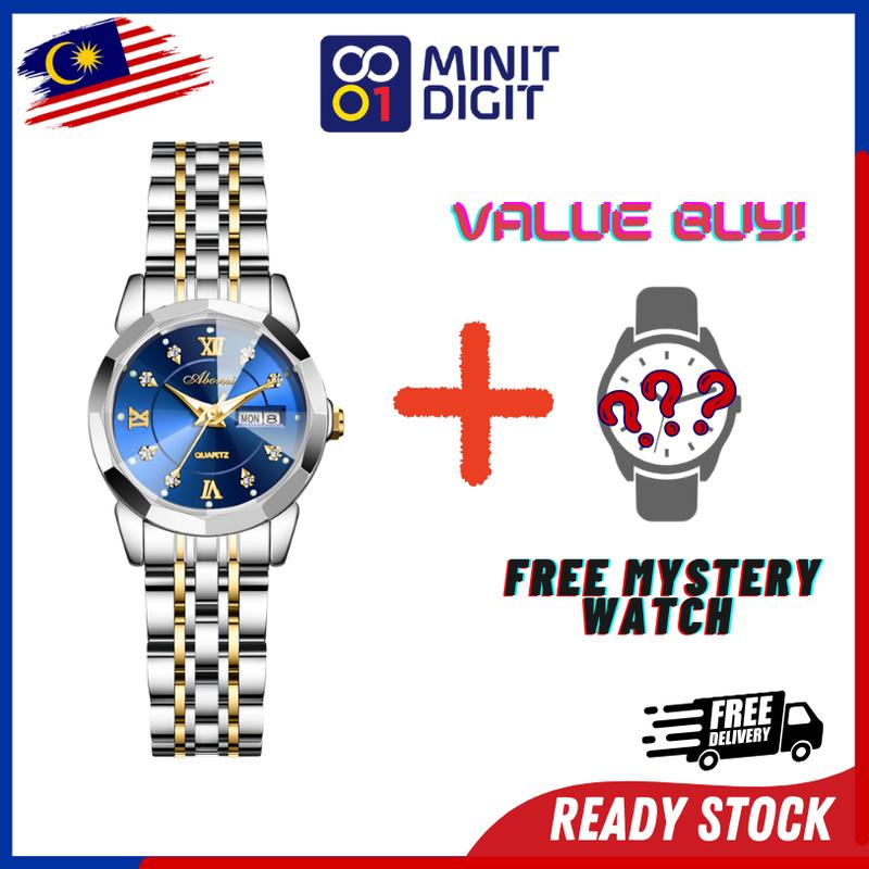 Jam Tangan Unisex Aborni Diamond Elegant Kalis Air Casual Formal ...