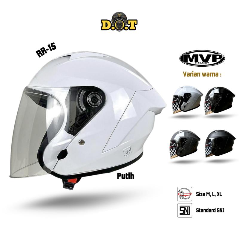 Helm Half Face MVP RR-15 Kaca Visor Bening untuk Pria dan Wanita - Shop | Tokopedia