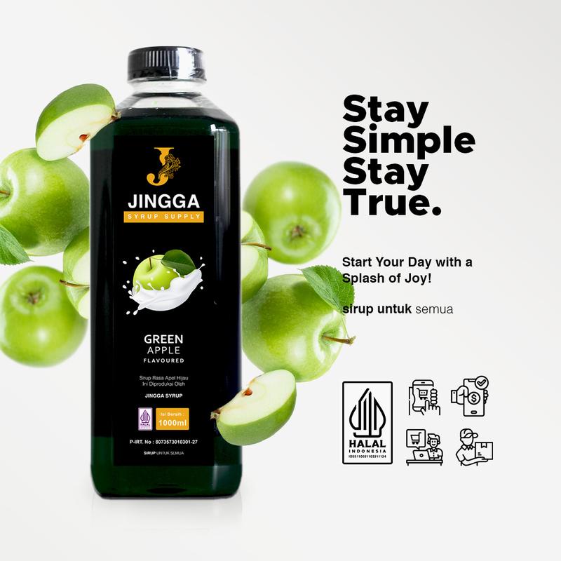 Jingga Green Apple Syrup 1000 ml - Sirup Rasa Apel hijau untuk - Shop ...