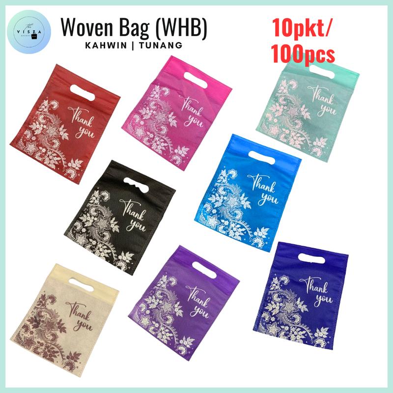WBH : 10pkt/100pcs Bag Goodies Kain| Beg Kain Bajet | Non woven ...