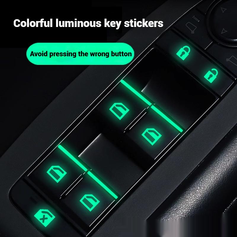 Car function button stickers switch button stickers fluorescent ...