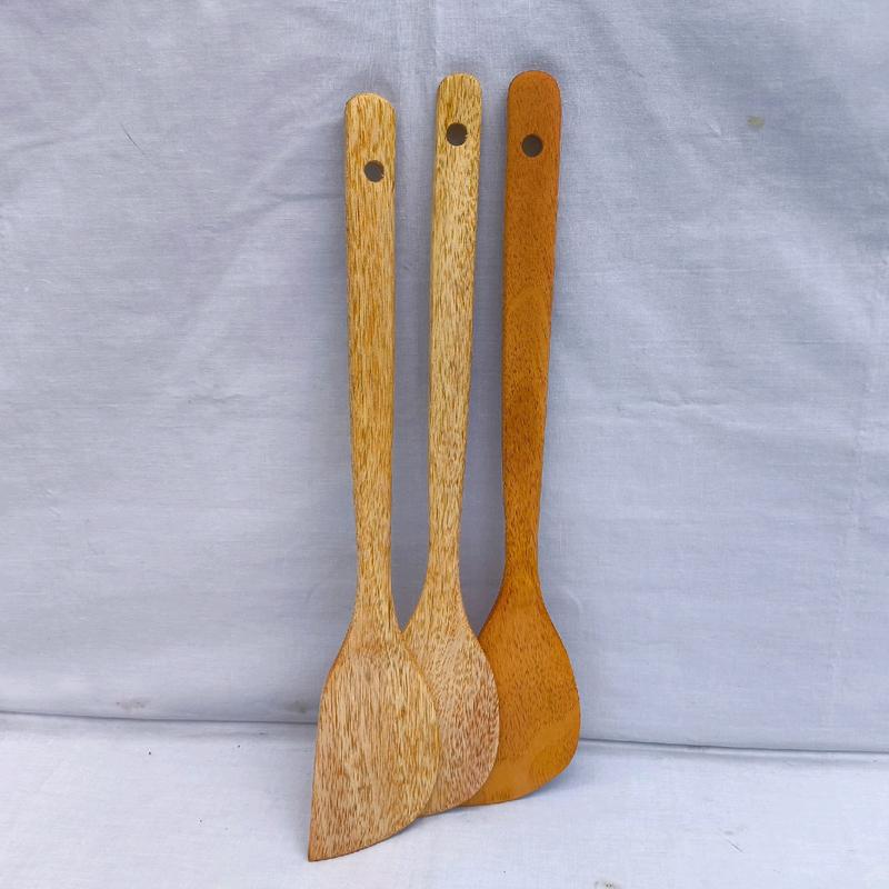 [5 pcs] Solet Kayu Sutil Teflon Centong - Panjang 35 cm - Bahan - Shop ...