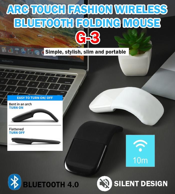 Jual New Product Folding Mouse Bluetooth 4.0 Wireless Ergonomic Arc ...