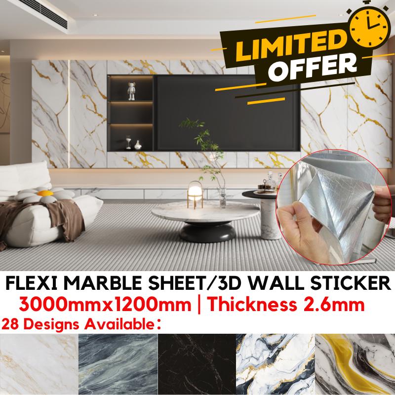 120cmx300cm Flexi Marble Sheet Imitation Ceramic 3D Wall Sticker ...