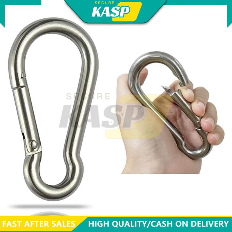 Heavy Duty Metal Lock Carabiner Hook Snap Clip D-Ring For Outdoor ...