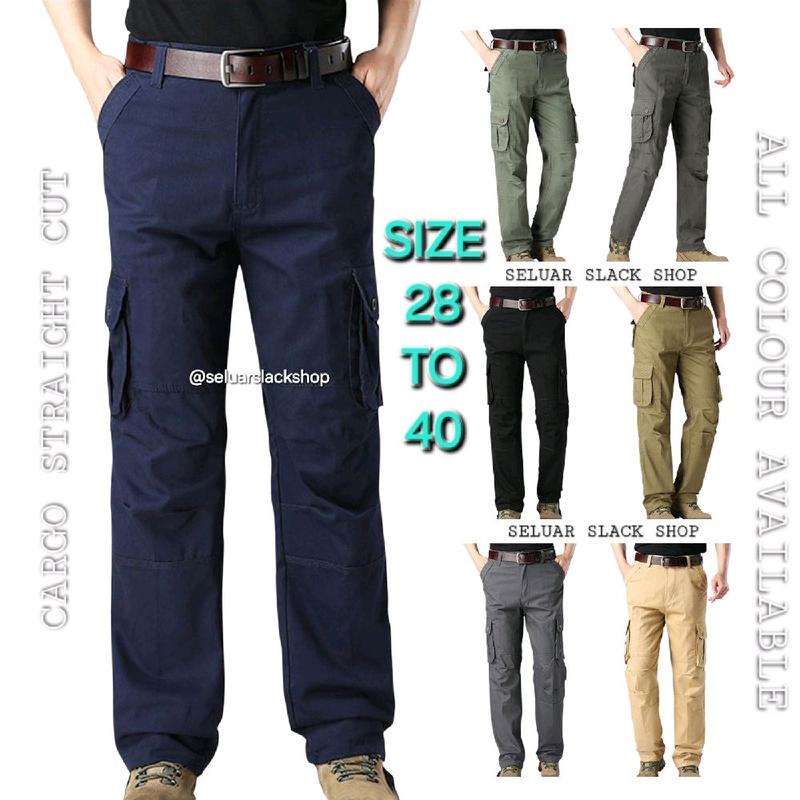 Seluar Cargo 6 Pocket Kain Tebal Size Available Cutting Straight ...