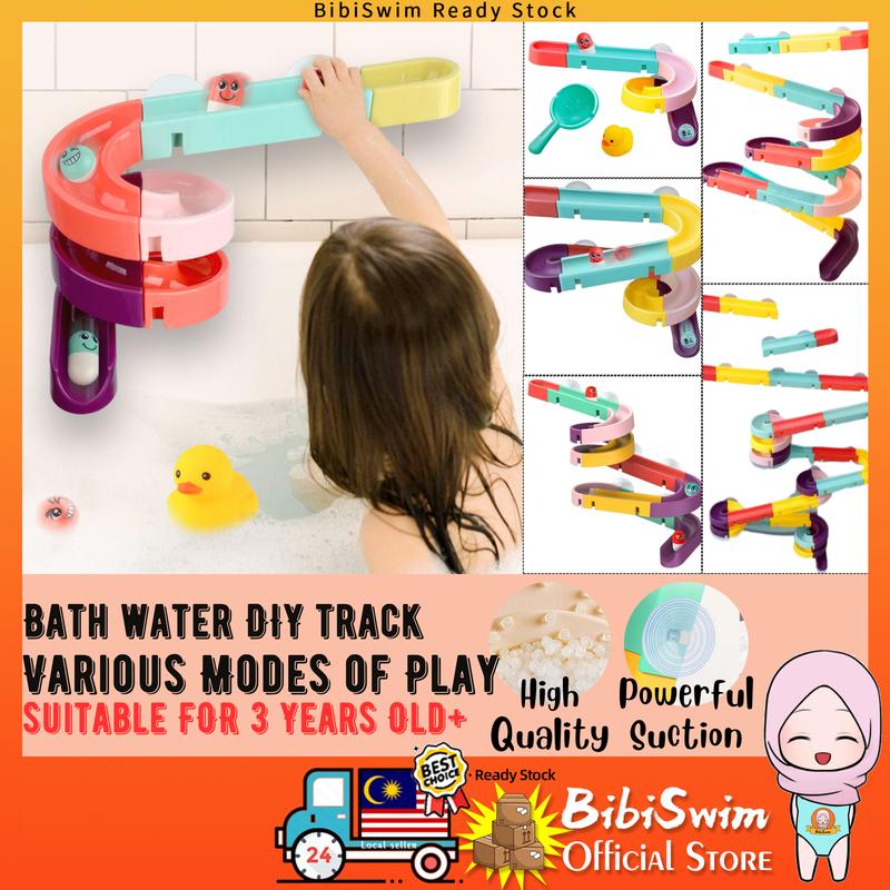 BIBISWIM Baby Bath Slide shower Toy Wall Water Track Rolling - TikTok ...