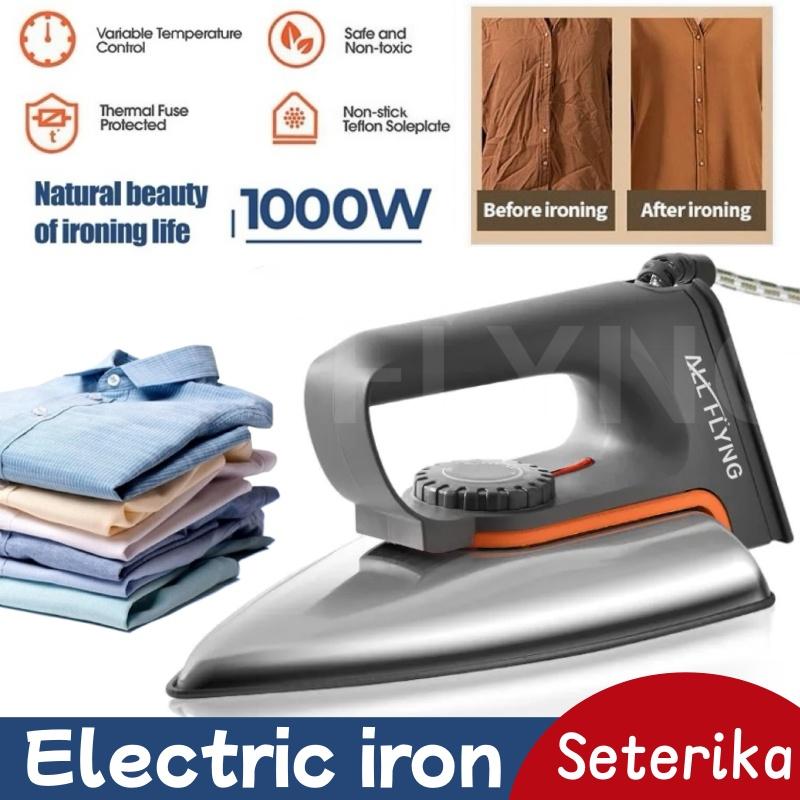 Seterika 1.5M Wire Clothes Iron Non Stick Soleplate 1000W Remove ...
