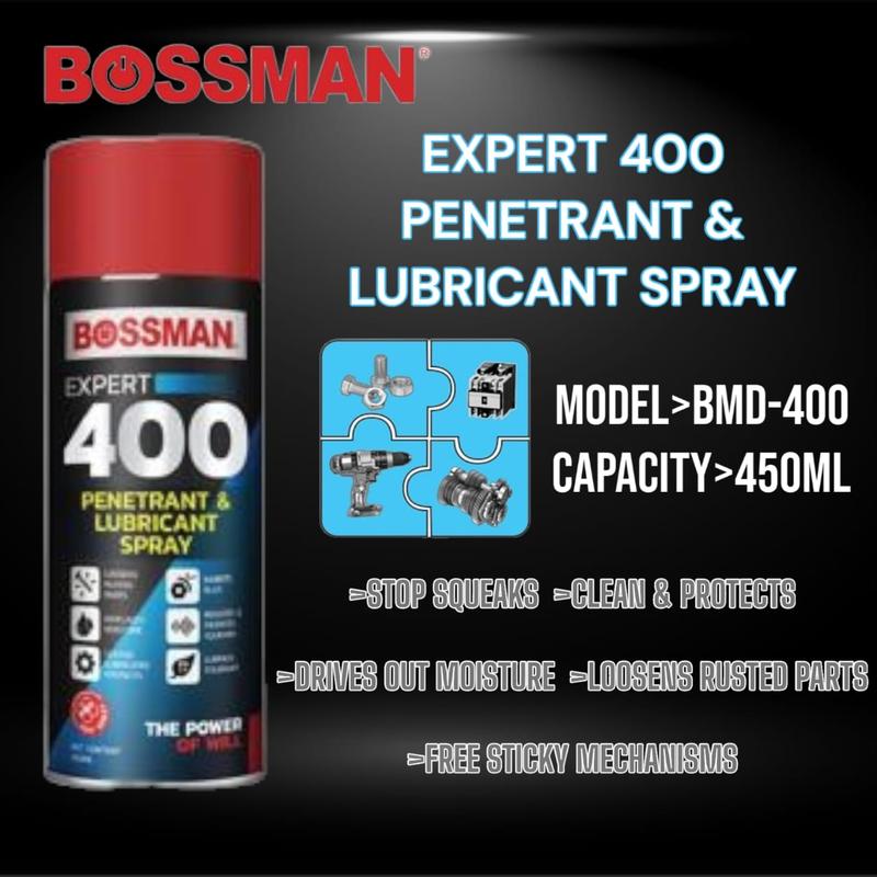BOSSMAN EXPERT 400 Penetrant & Lubrican Spray 450ML Loosens Rusted ...