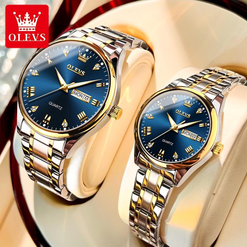 【1 year warranty】OLEVS 5563 Couple Watch Waterproof Quartz Original ...