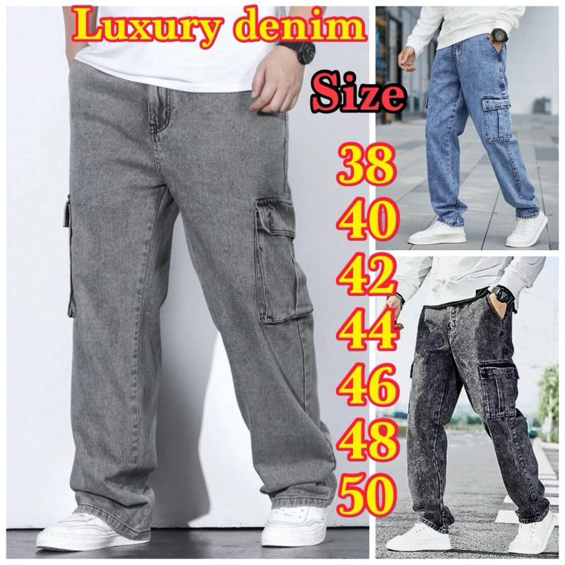 Mens Plus Size kargo 6pocket acid wash denim Pant - TikTok Shop Malaysia