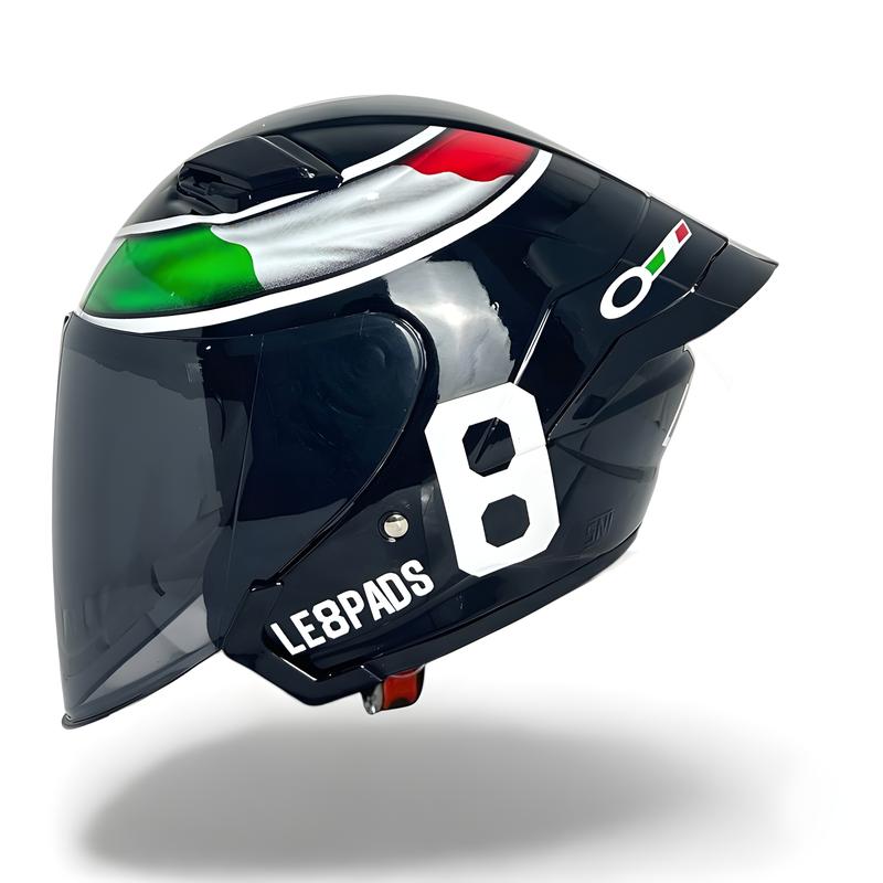 MLA Cosmo Leopard Helm Half Face Premium dengan Free Spoiler Virus SNI ...