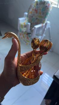 Set Pinggan Alloy Kreatif, Tapak Angsa, dengan 6 Sudu, untuk - TikTok ...