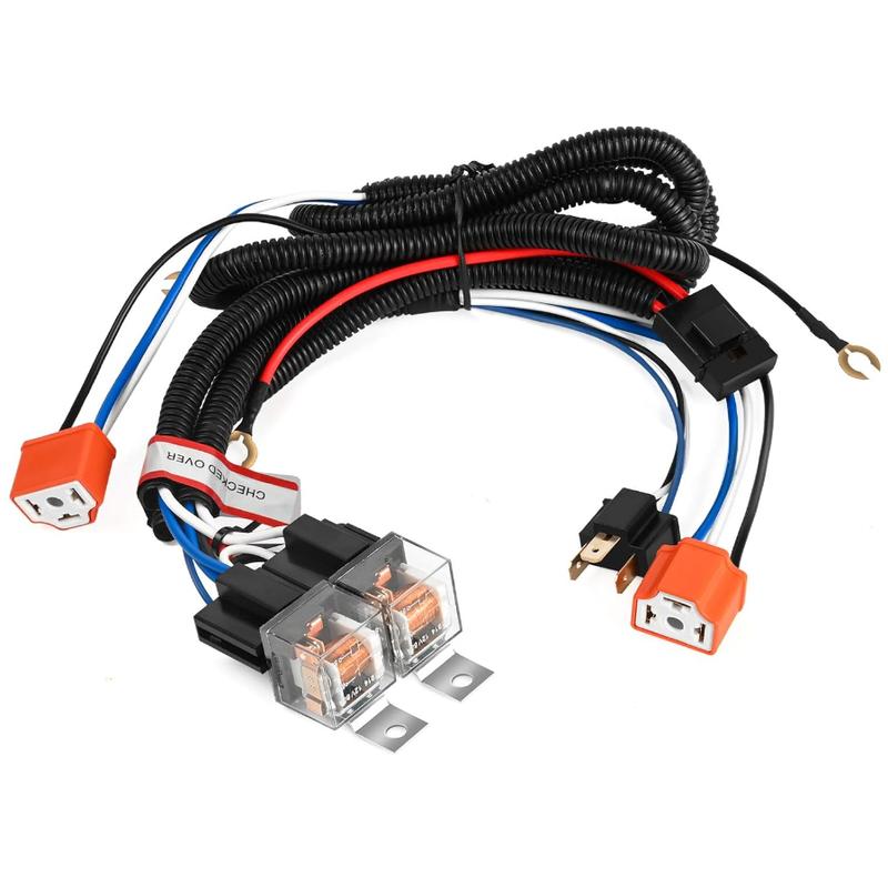 1Set Car H4 Headlamp Wire Kit Headlight Power Cable Set Rela - TikTok ...