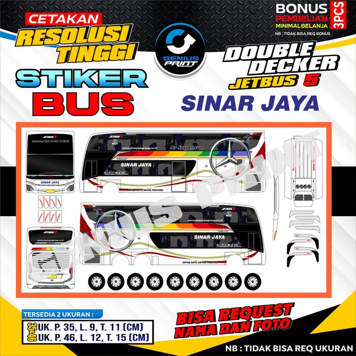Jual Stiker Miniatur Bus Double Decker [ JETBUS 5 ] Livery GHTS | Sinar ...