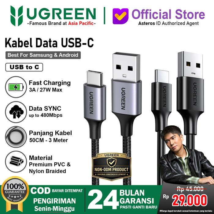 Promo UGREEN Kabel Data USB Type C For Samsung, Xiaomi, Oppo, Vivo Fast ...