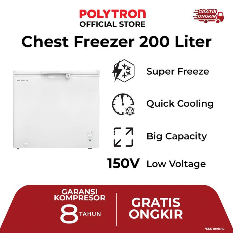 POLYTRON Chest Freezer 200 Liter PCF 218 - Shop | Tokopedia