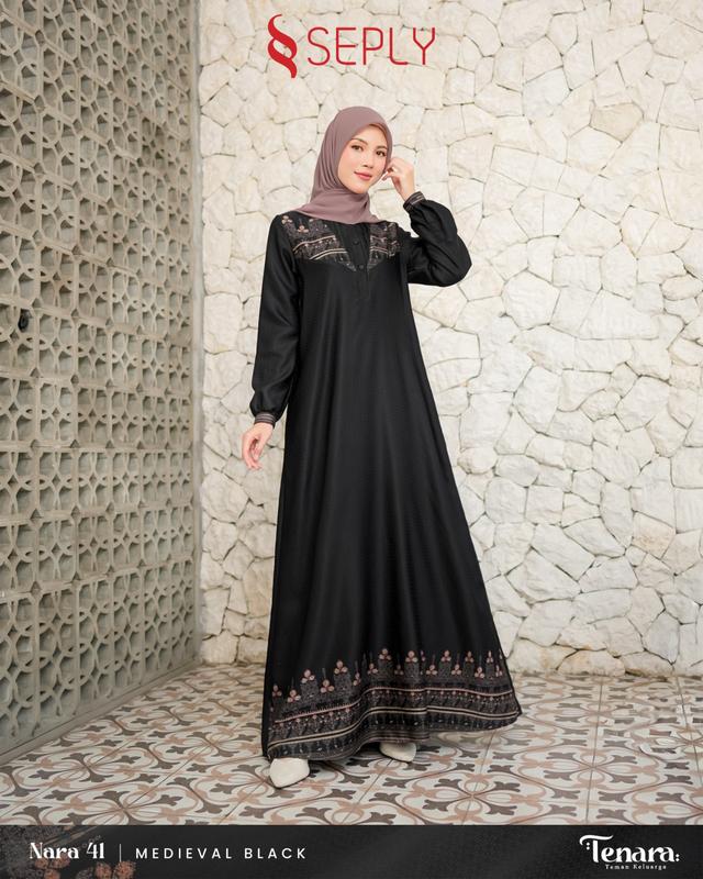 Seply 2026 Tenara Medieval Black Sarimbit Muslim Wanita Couple Lebaran ...
