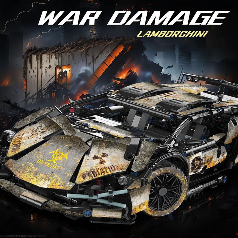 Building block Combat damage style Lamborghini Children's assembled ...