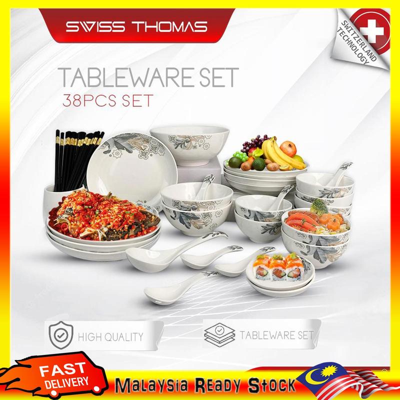 REDCHERRY Ceramic Tableware/ Dinnerware 38pcs Set Dinner Plate - TikTok ...