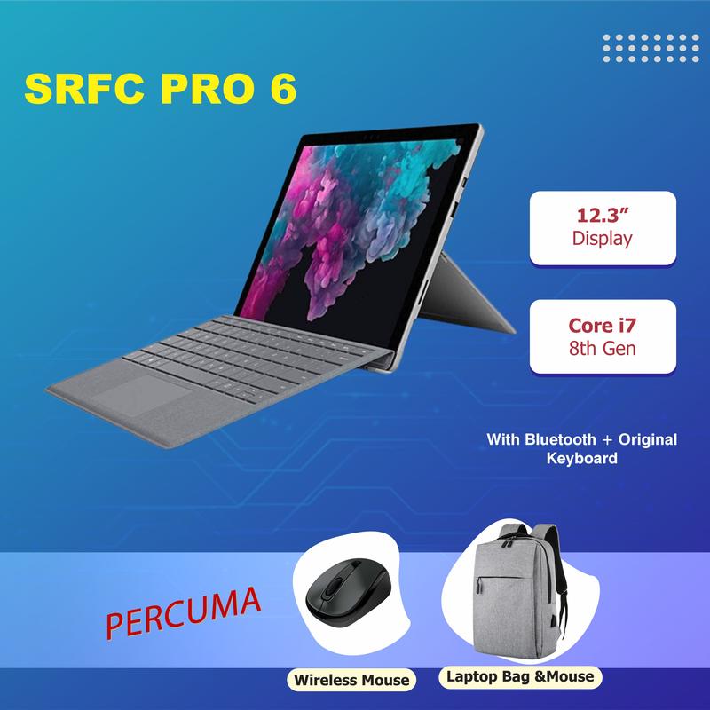 LAPTOP Surf-Pro 6 WITH BLUETOOTH AND ORIGINAL KEYBOARD - I7-8TH ...