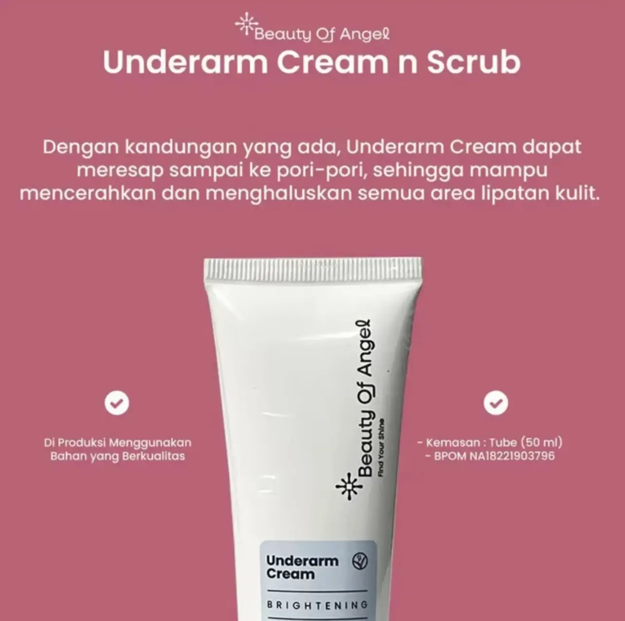 BOA Krim Lipatan Mencerahkan Ketiak dan Selangkangan - 50ml - Bau ...