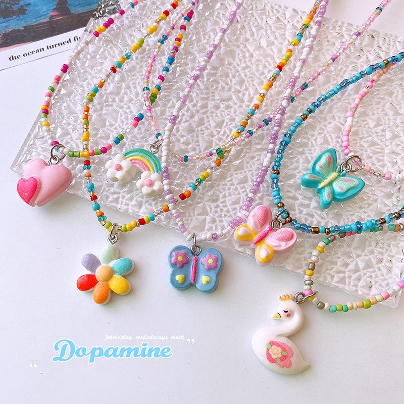 Dapamine Baby Girls Beaded Necklace Sweet Fancy Pendant Kids - TikTok ...