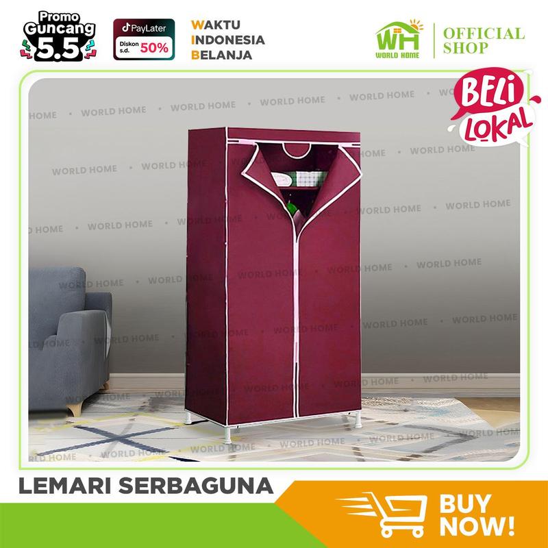 WORLDHOME [ NORMAL ] Lemari Kain Serbaguna Lemari Minimalis Dengan ...