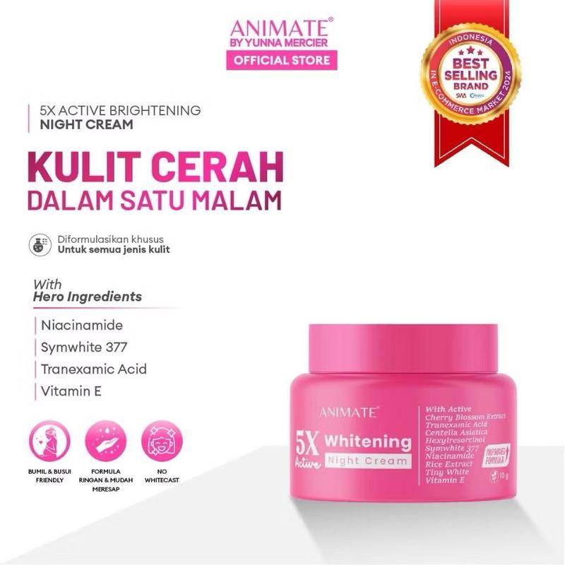 Animate Night Cream - 5x Active Whitening Series - animate kulit - Shop ...
