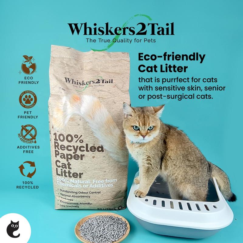 Whiskers2Tail Recycled Paper Cat Litter 30L - TikTok Shop Singapore