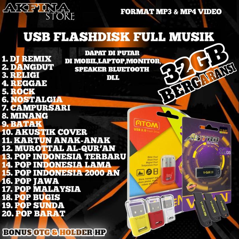 FLASHDISK MUSIK MOBIL TERLENGKAP 32 GB media player mobil, speaker ...