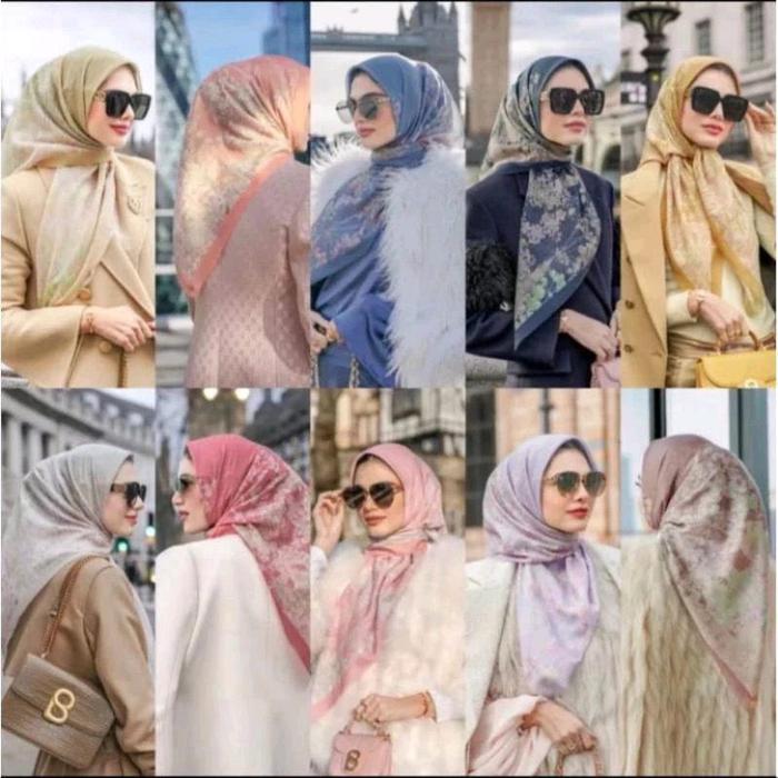 Jual Katalog 1 Hijab Buttonscarves Segiempat // Hijab Semi Mirror KW ...