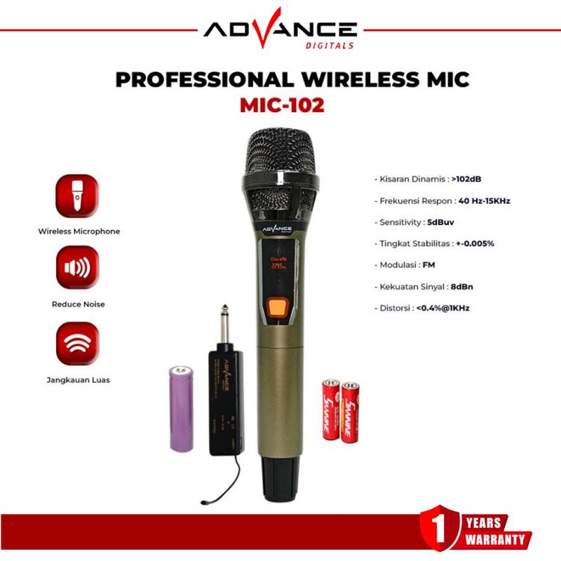 Advance MIC-102 Mic Profesional Wireless Microphone Garansi Resmi 1 ...