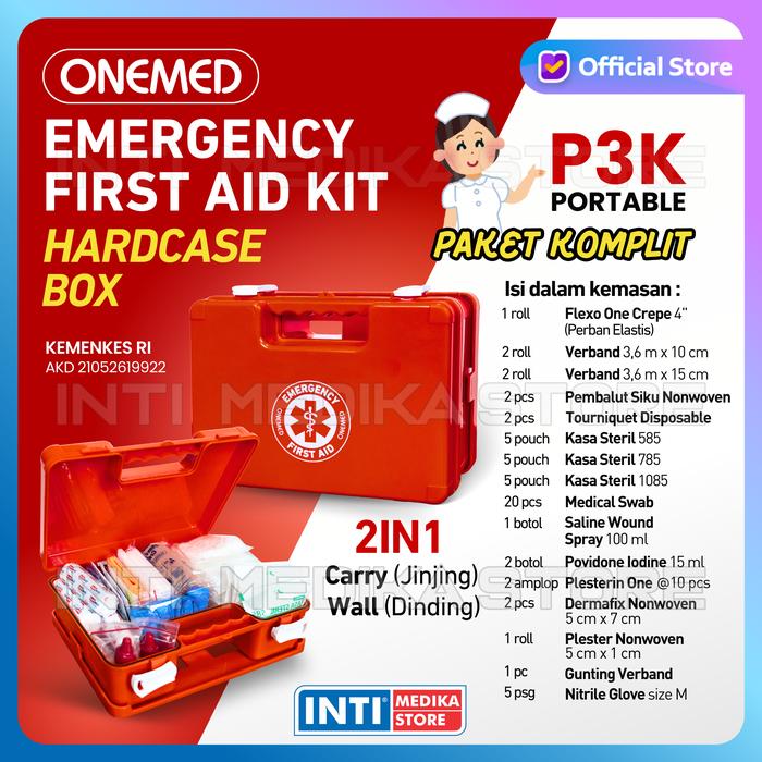 Promo ONEMED - Kotak P3K Bentuk Jinjing Dinding HARDCASE BOX + ISI ...