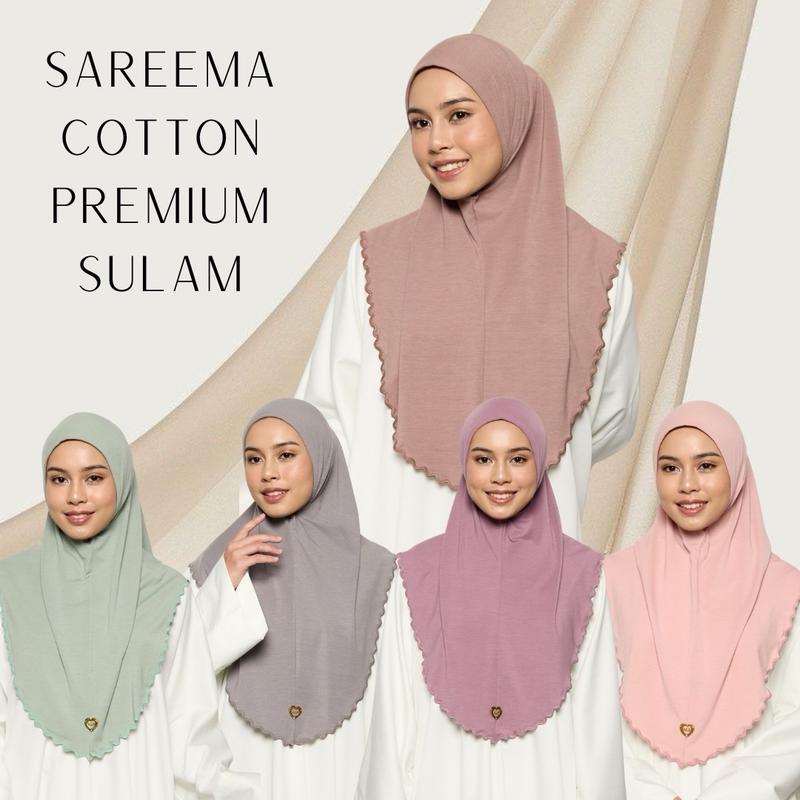 Sarema Cotton Premium Sulam Hijab - TikTok Shop Malaysia