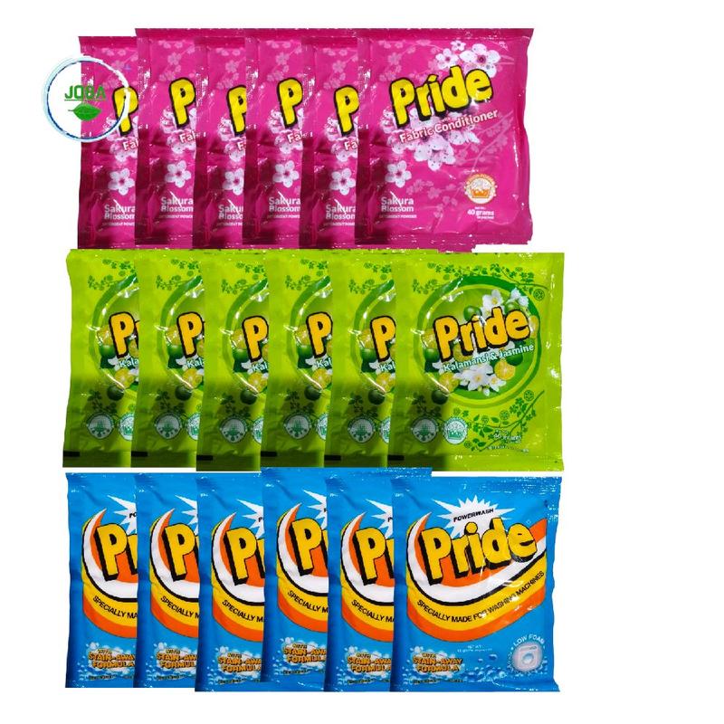PRIDE LAUNDRY POWDER 40GX6PCS ( power wash, sakura blossom, kalamansi ...